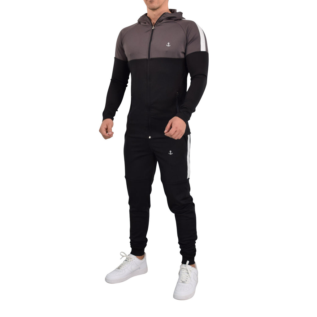 John Leopard - Sigma Tracksuit Black/Oxford Silver – JOHN LEOPARD