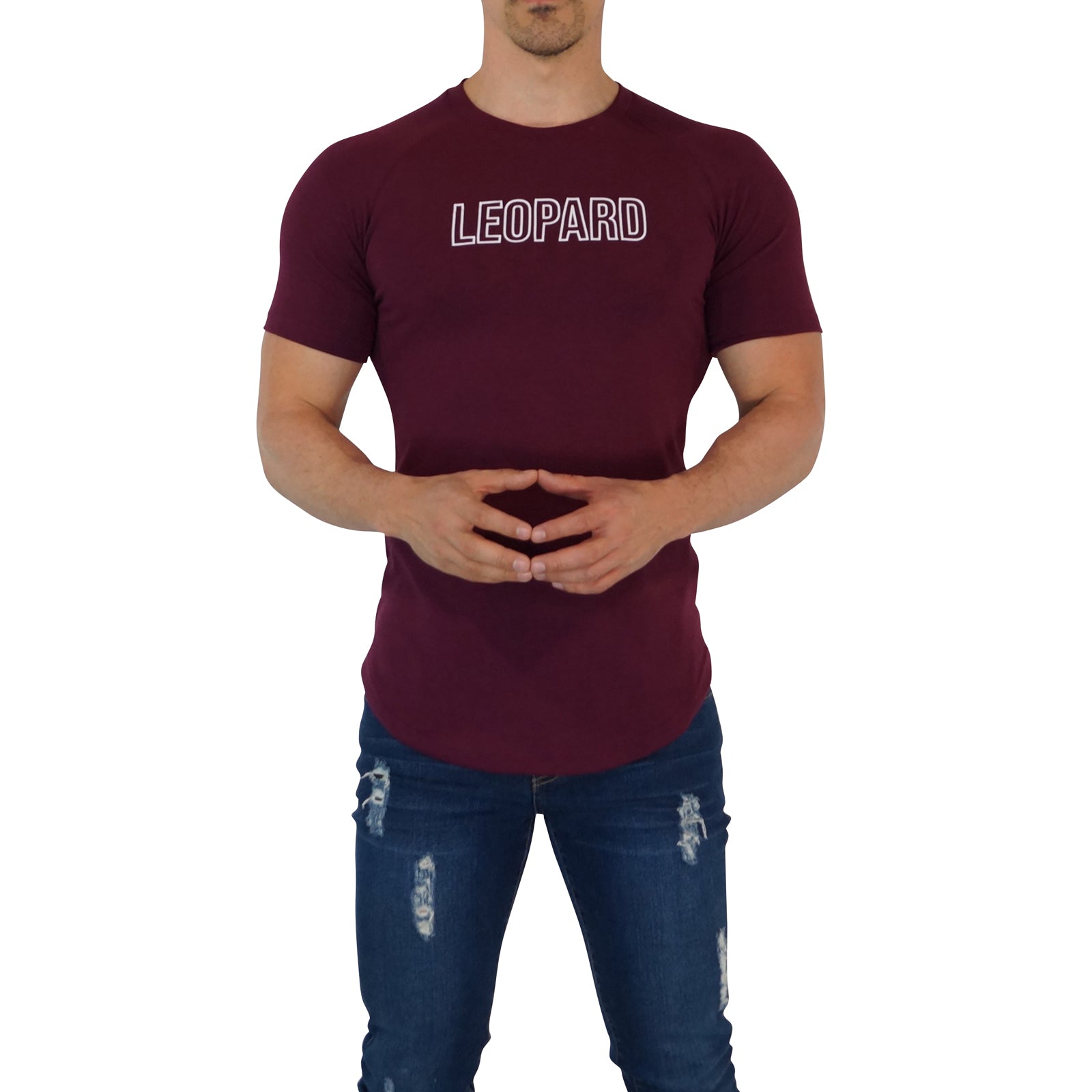 John Leopard - Playera Ranglan Burgundy Manga Corta Leopard Outline White – JOHN LEOPARD