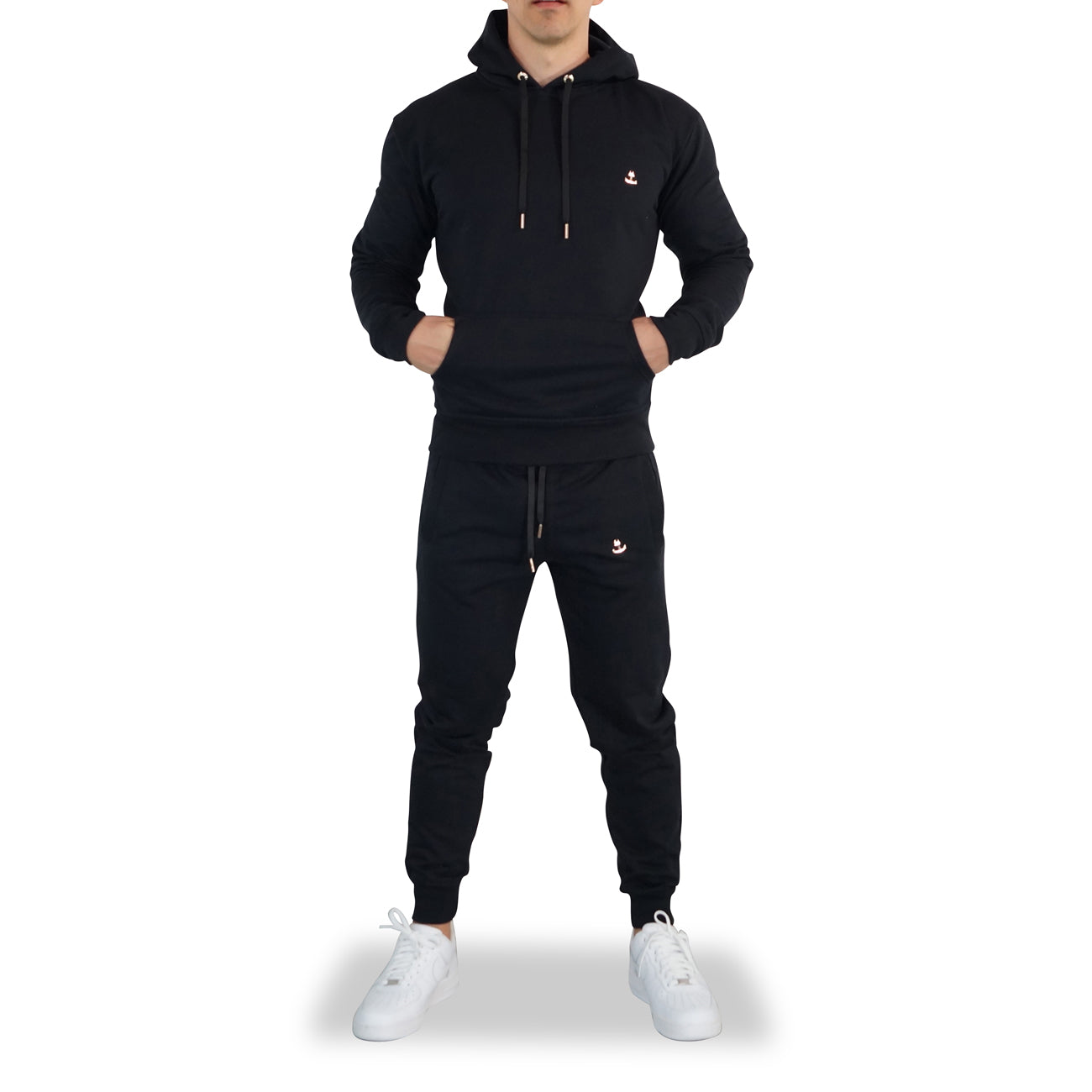 John Leopard - Fleece Tracksuit Black & Gold Metal Emblem – JOHN LEOPARD