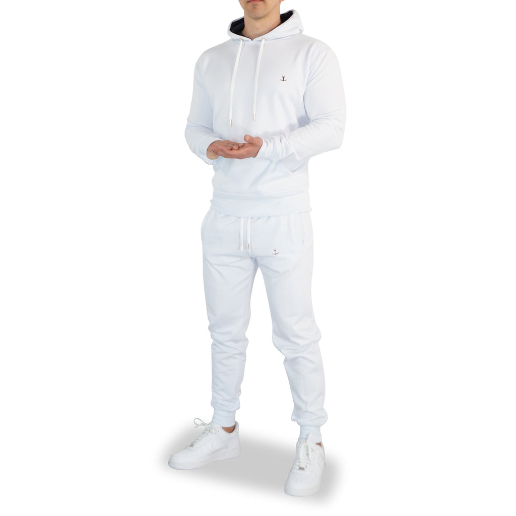 John Leopard - Fleece Tracksuit White & Gold Metal Emblem – JOHN LEOPARD