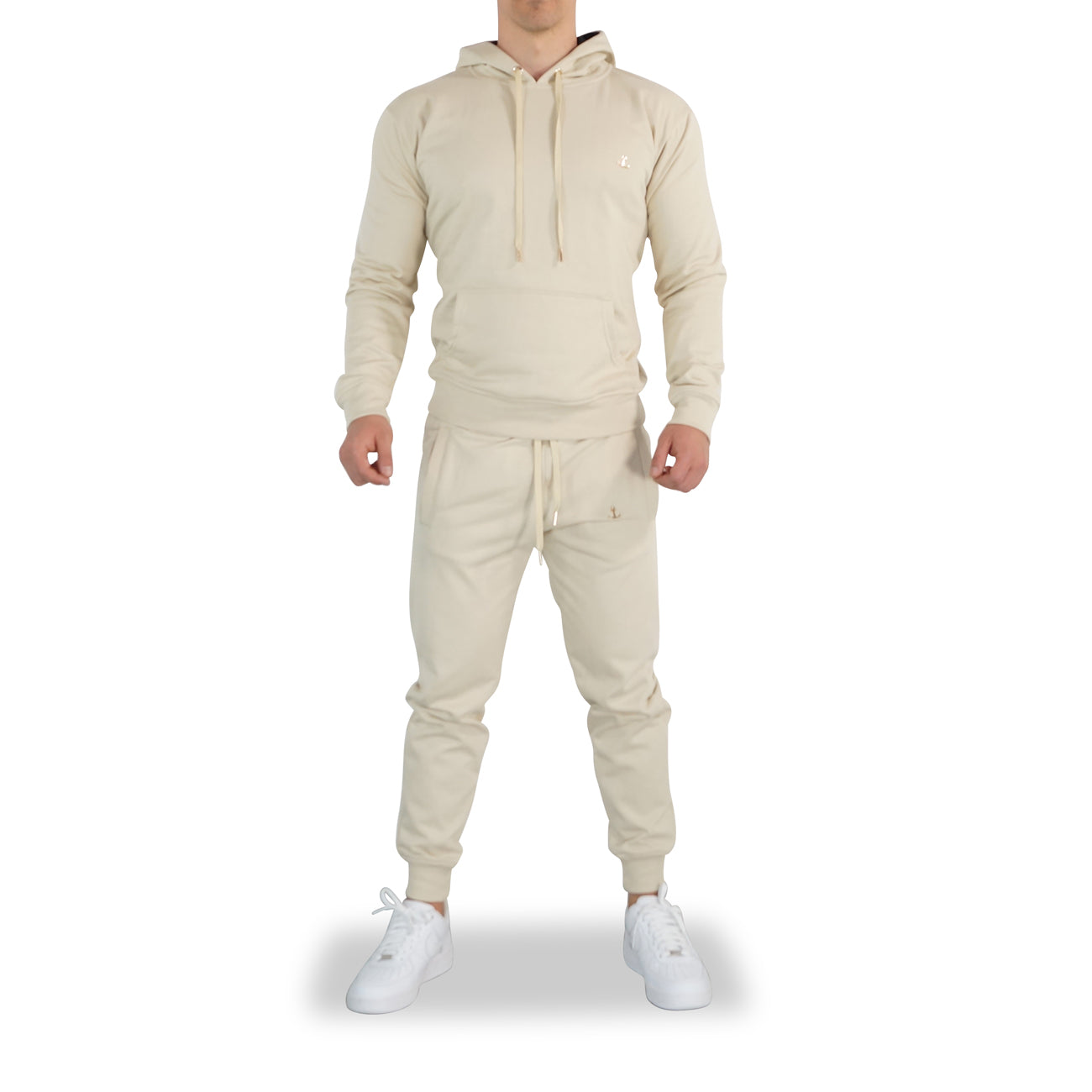 John Leopard - Fleece Tracksuit Beige & Gold Metal Emblem – JOHN LEOPARD